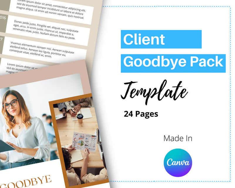 Client Good bye Packet, Client Exit Canva Template, Offboarding Kit