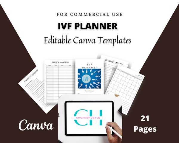 Editable IVF Planner Templates in Canva | Commercial Use – Course Hustle