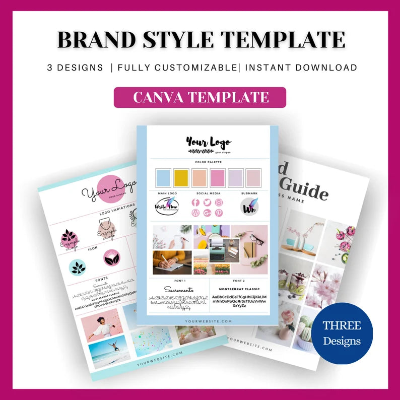Brand Style Canva Template, Branding Your Business, Brand Board, Canva